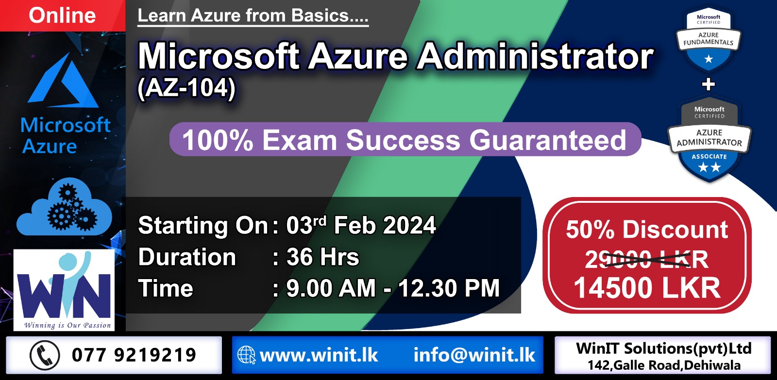 Microsoft Azure Administrator (AZ -104) & Microsoft Azure Fundamentals (AZ-900) Course (Online ...